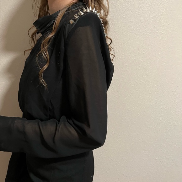 iris | Tops | Iris Black Spiked Top | Poshmark